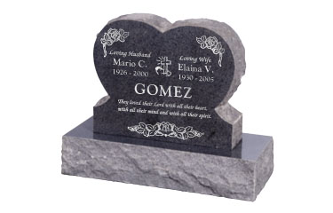 Single Heart Monument P2 Headstone | Tombstone | Grave Marker ...